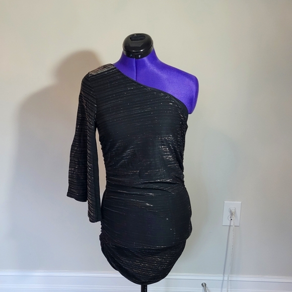 Roly Poly | Dresses | Roly Poly Uni Sleeve Black Mini Dress Metallic ...